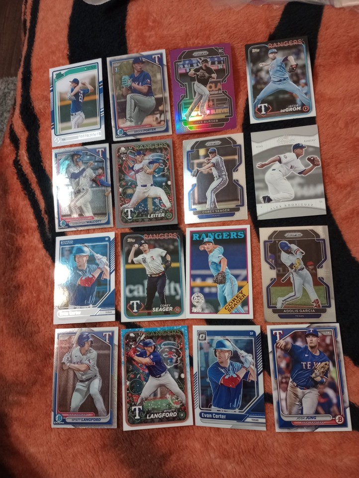 Texas Rangers 16 Card Lot With Rookies Prospects Parallels Etc.. | eBay