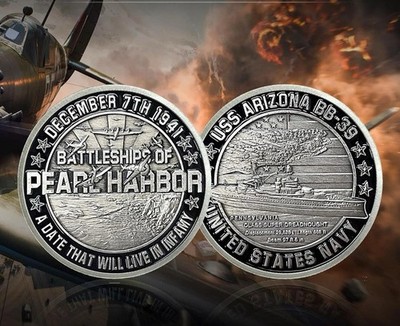 2X USS Arizona BB-39 Challenge Coin Battleships of Pearl Harbor ...