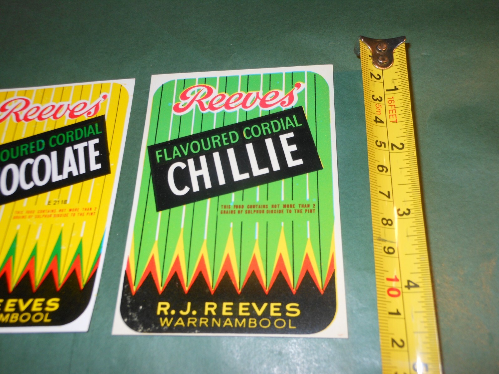 7 VINTAGE R J REEVES WARRNAMBOOL FLAVOUR SOFT DRINK BOTTLE LABELS MILK ...