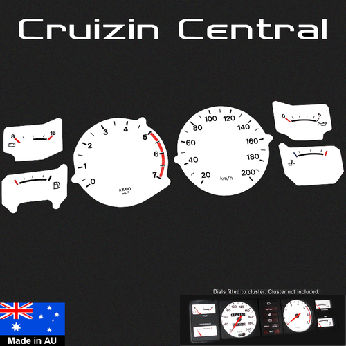 Plastic WHITE DECALS for Holden Commodore VB VC VH SLE speedo sticker ...