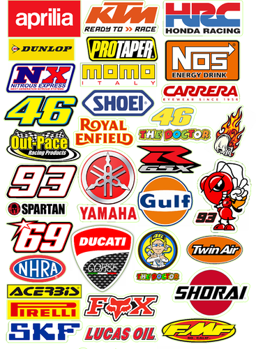32 + Racing Decals 3" wide Stickers Drag Race Moto GP High Quality ...