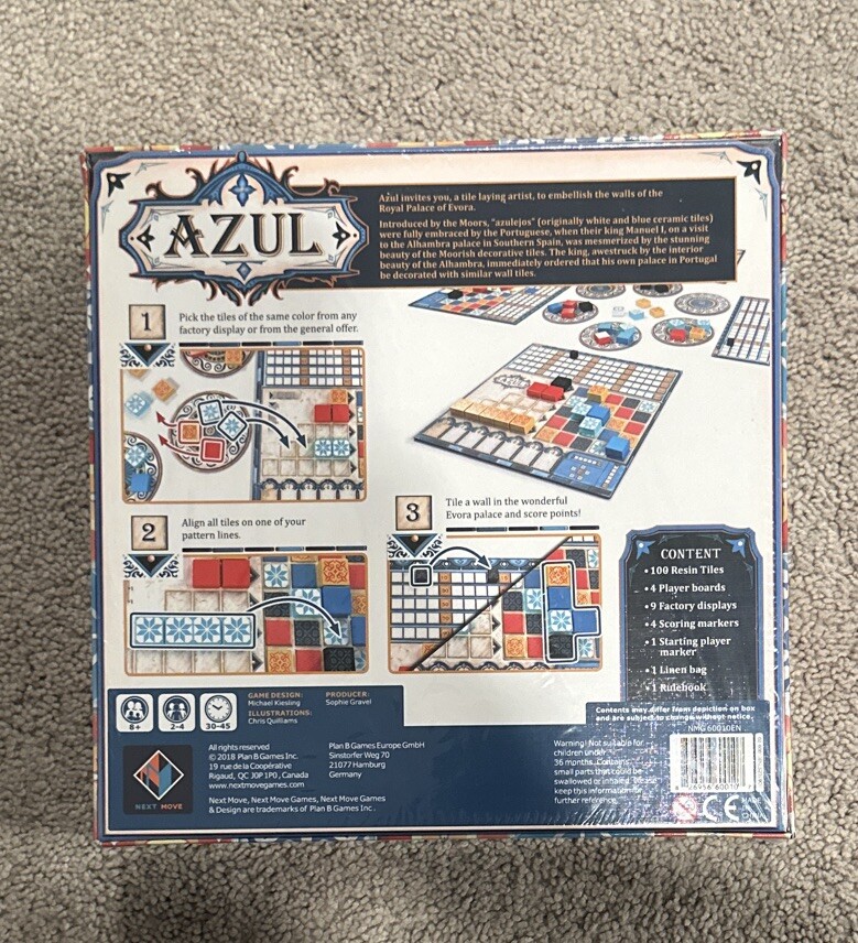 Sealed Azul Board Game 826956600107 | eBay