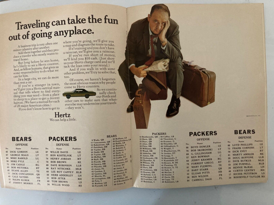 Vintage Chicago Bears at Green Bay Packers 9/24/1967 Football Program ...