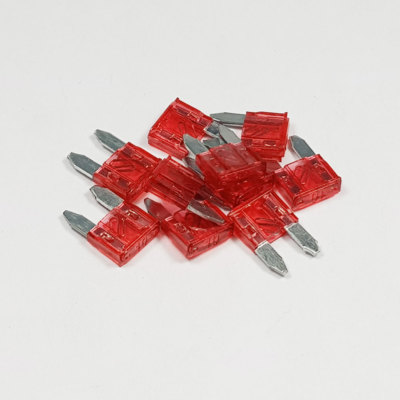 10 x 10 Amp Red Mini Blade Fuse 10A Amps A ATM Grey Auto Car Van Bike ...