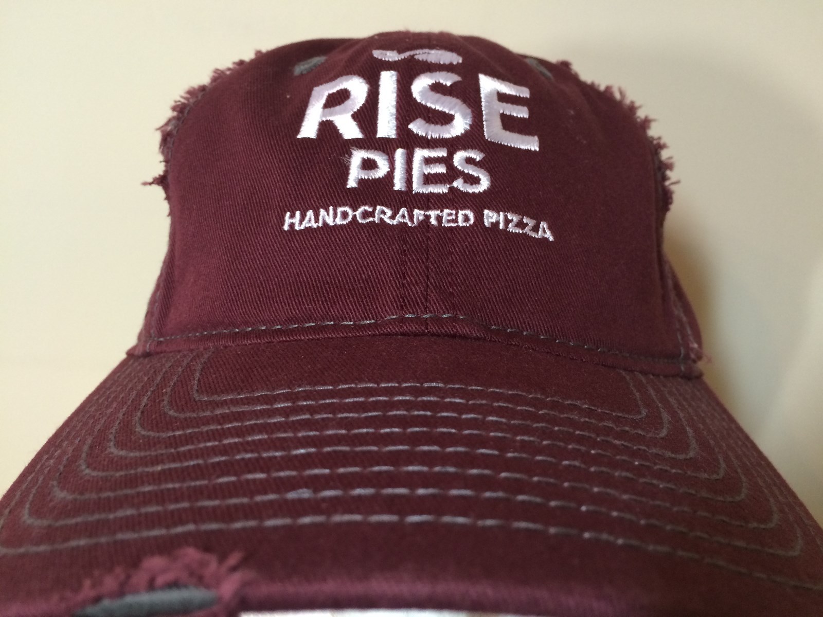 BALL CAP Men -Women - RISE PIES HANDCRAFTED PIZZA -TATTERED LOOK | eBay