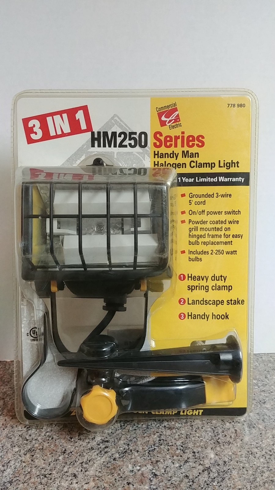 3 in 1 Commercial Electric Hm250 Series Handy Man Halogen Clamp Light ...