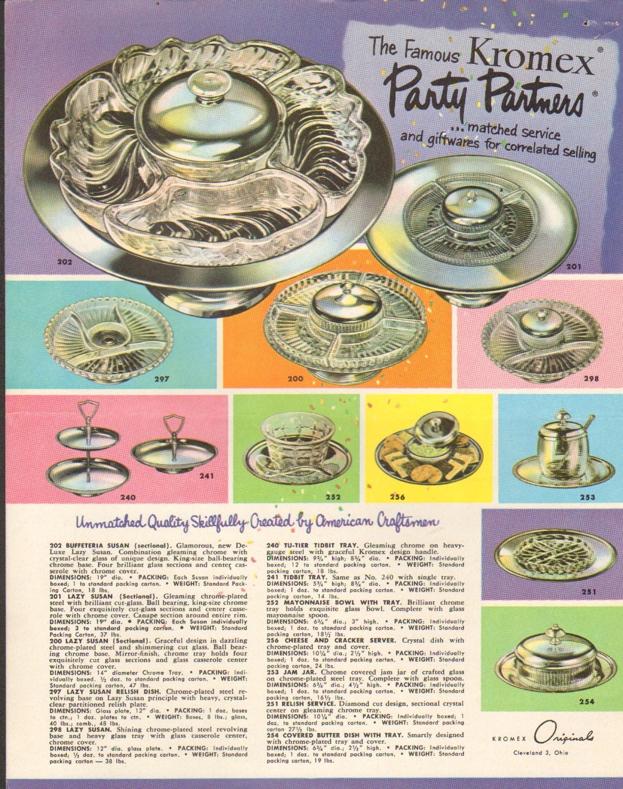 VINTAGE AD SHEET #2017 - KROMEX PARTY PARTNERS | eBay