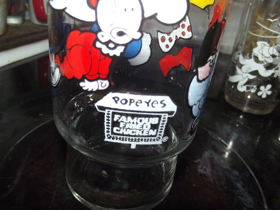Popeye Sports Popeye cartoon glass Popeyes fried chicken glass | eBay