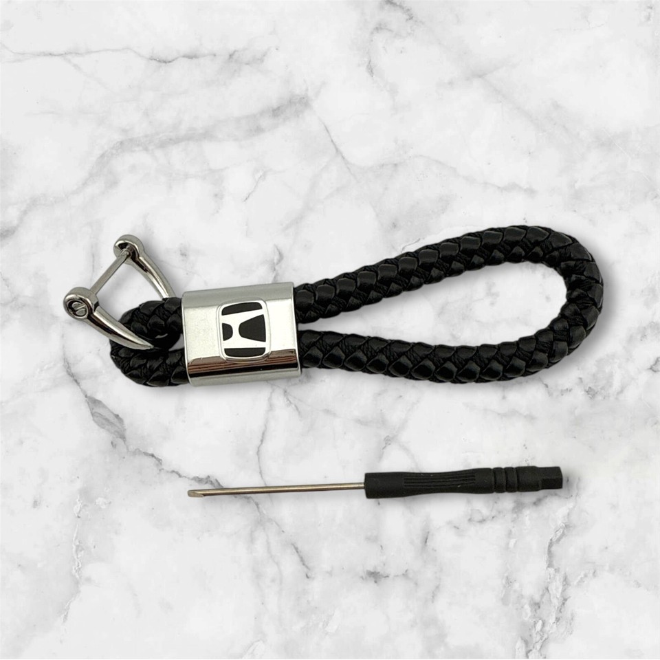 Honda Keychain Emblem Logo Key chain Key Ring Chrome Leather | eBay UK