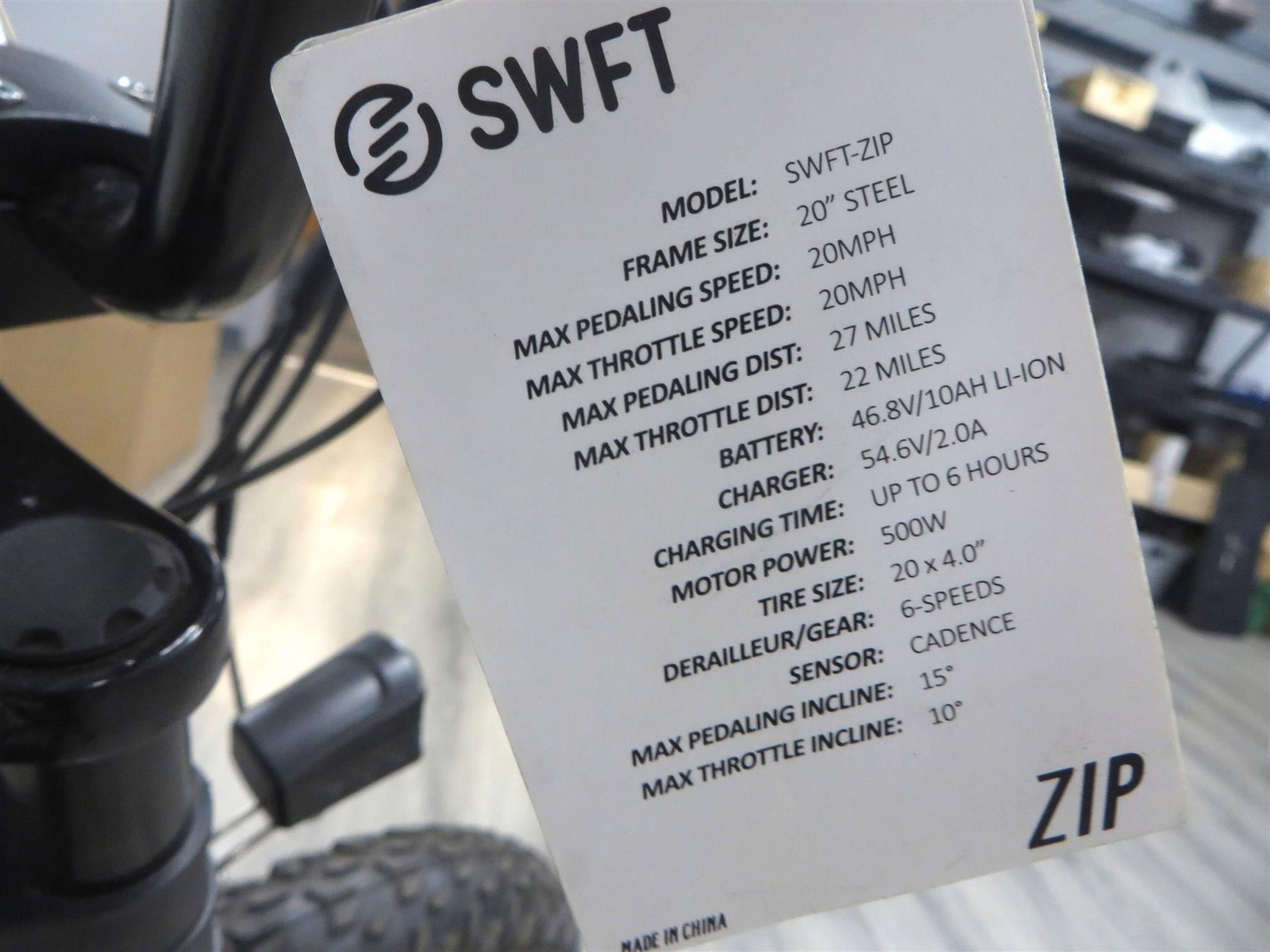 SWFT SWFT-ZIP eBike Cruiser Electric Bike Black - Open Box - No Battery ...