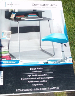 Mainstays Student Computer Desk, Black Finish New | eBay