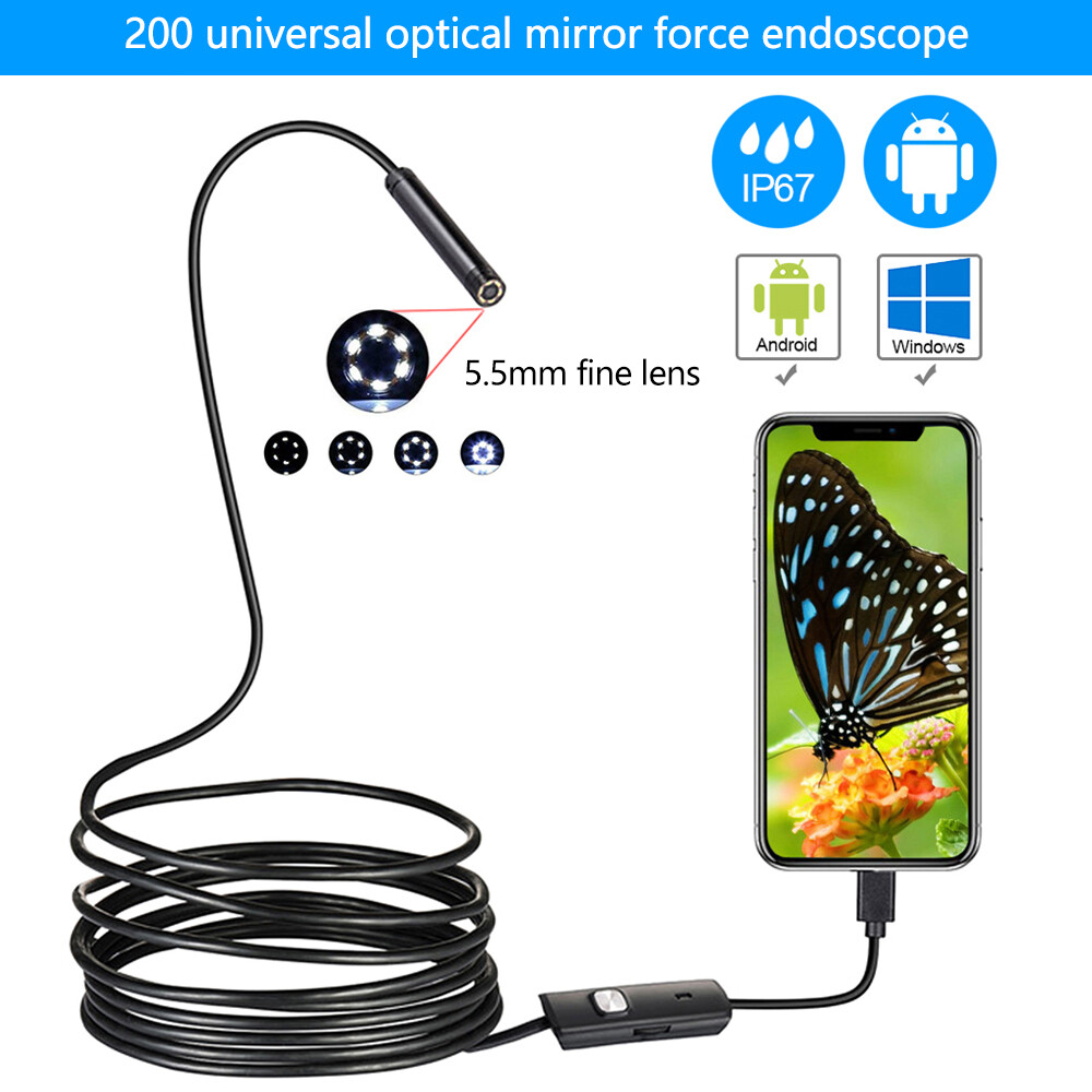 5.5 mm LED USB Endoscope Borescope Inspection Tube Camera For Android ...
