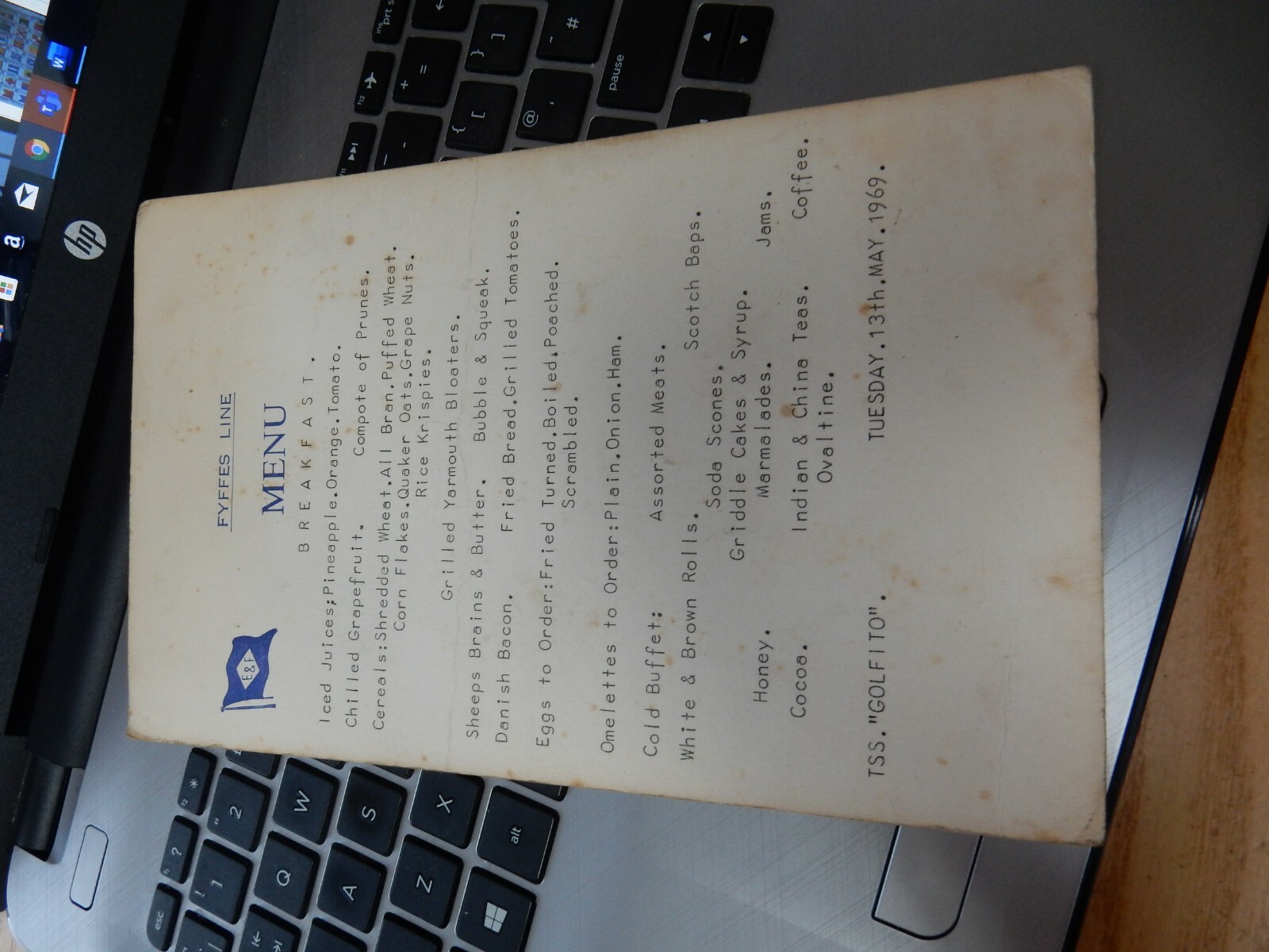 1969 TSS GOLFITO artist Caribbean ink sketch FYFFES LINE | eBay UK