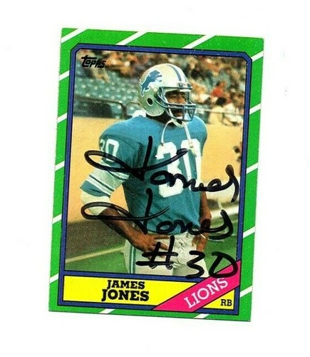 James Jones Detroit Lions signed autograph 1986 Topps football card ...
