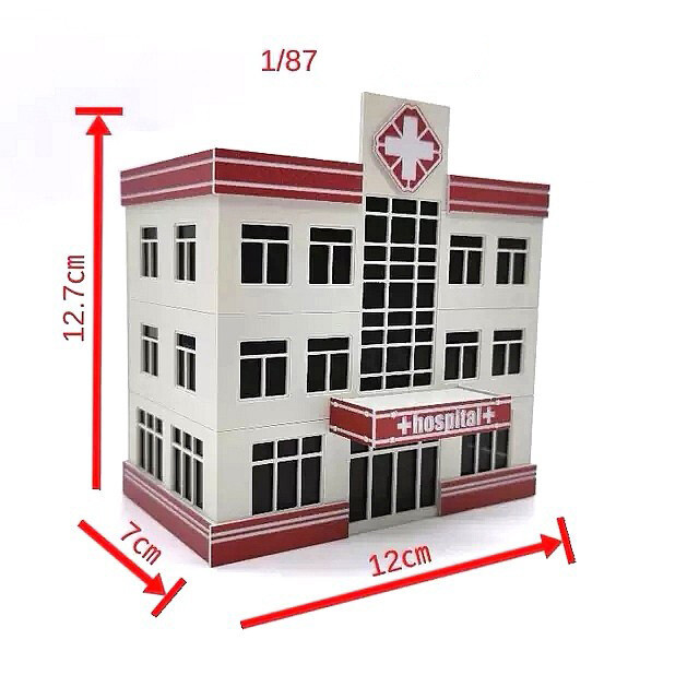 1/87 HO Scale Buildings Train Railroads Model Hospital Station ...