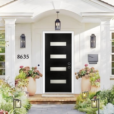 COMFLAND 36'' x 80''Fiberglass Exterior KD Door, 4-9/16"Jamb Front ...