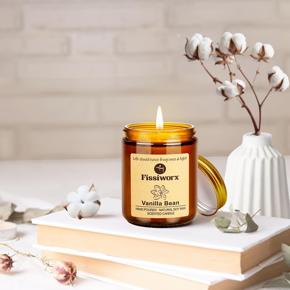 Vanilla Scented Candle Set 2 Pack, Candle for Home Scented, Odor ...