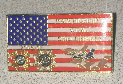 VFW Ohio District 1 ~ Aim Higher ~ USA Flag Lapel Hat Pin [I] | eBay