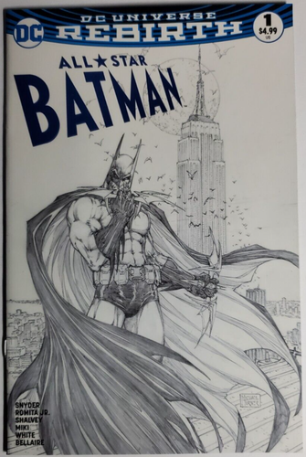 Batman Rebirth #1 All*Star Michael Turner Variant Sketch Cover 2016 ...