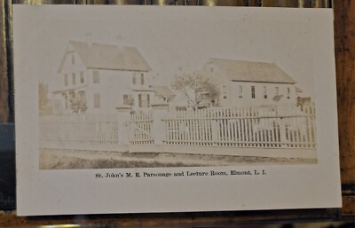 1905 St. John's Church PARSONAGE ELMONT RPPC Long Island Real PHOTO ...
