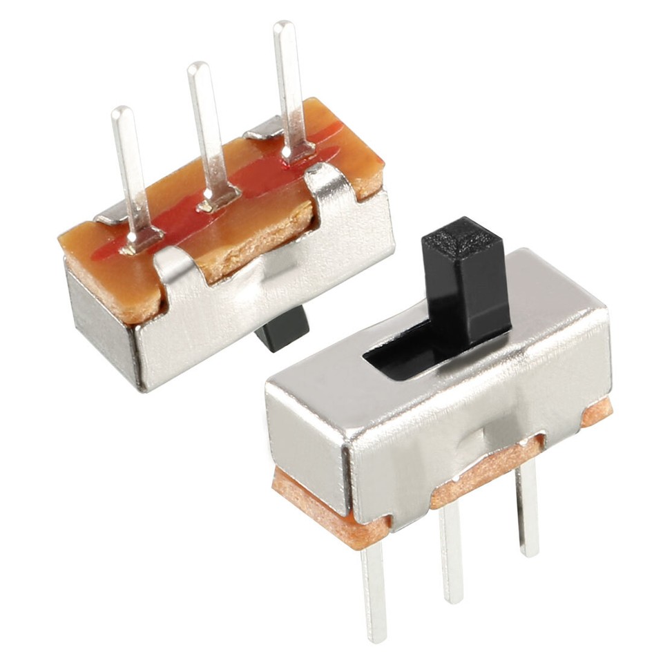 100Pcs 3mm Vertical Slide Switch SPDT 1P2T 3 Pins PCB Panel Latching | eBay