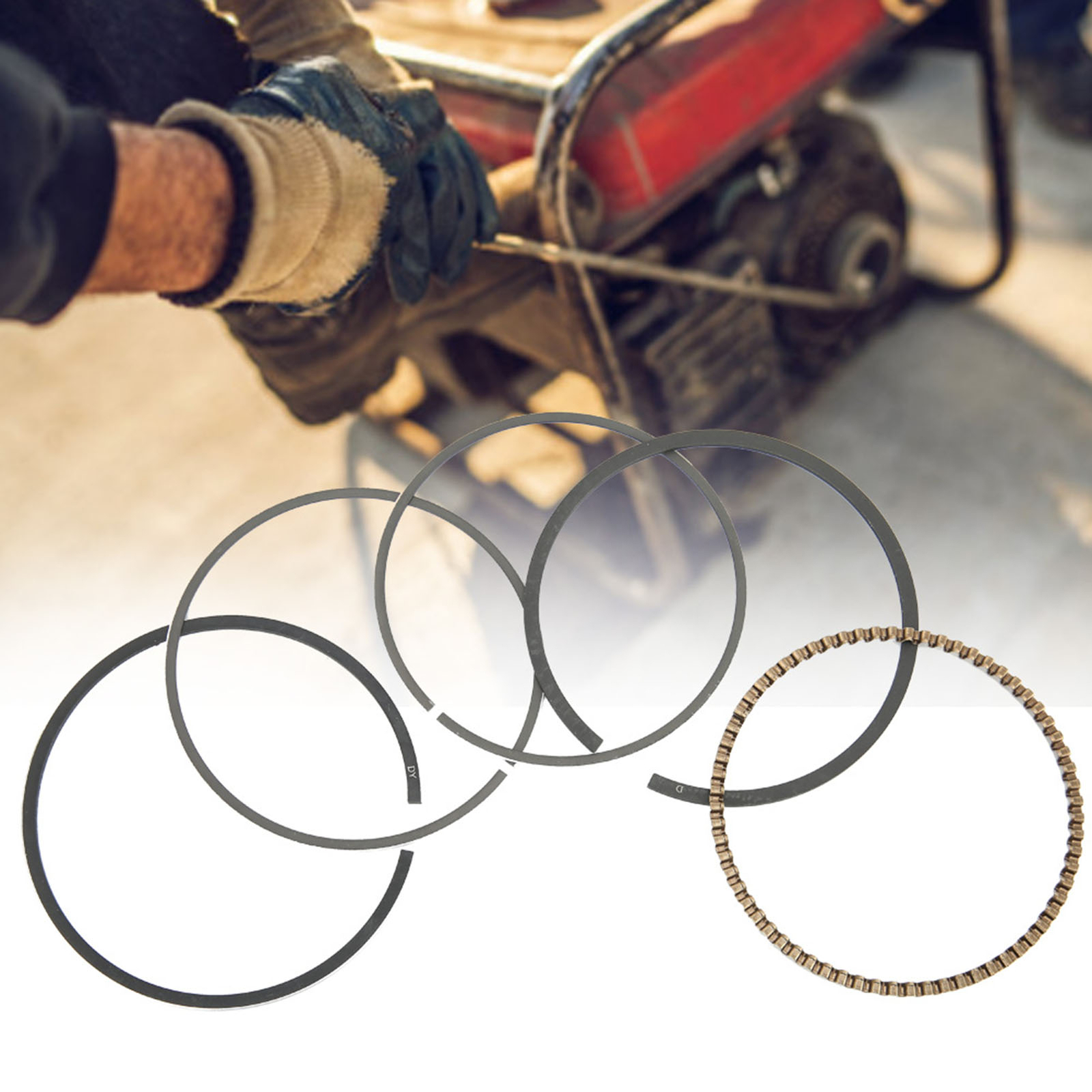 2 Set Gasoline Generator Piston Ring Replacement Accessories Parts Fit ...