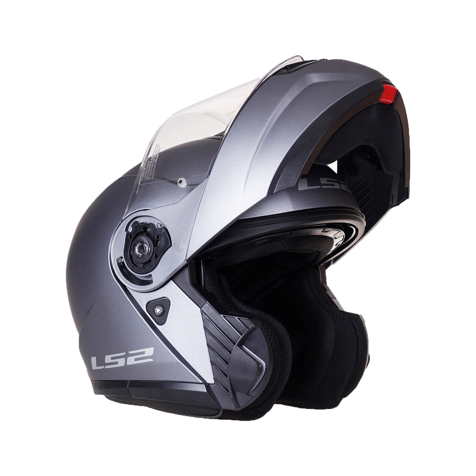LS2 FF908 STROBE II FLIP UP MOTORCYCLE CRASH HELMET SCOOTER BLACK ...