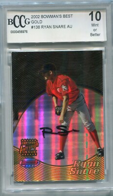 2002 Bowman's Best Ryan Snare GOLD AUTO AUTOGRAPH RC GRADED BCCG 10 ...