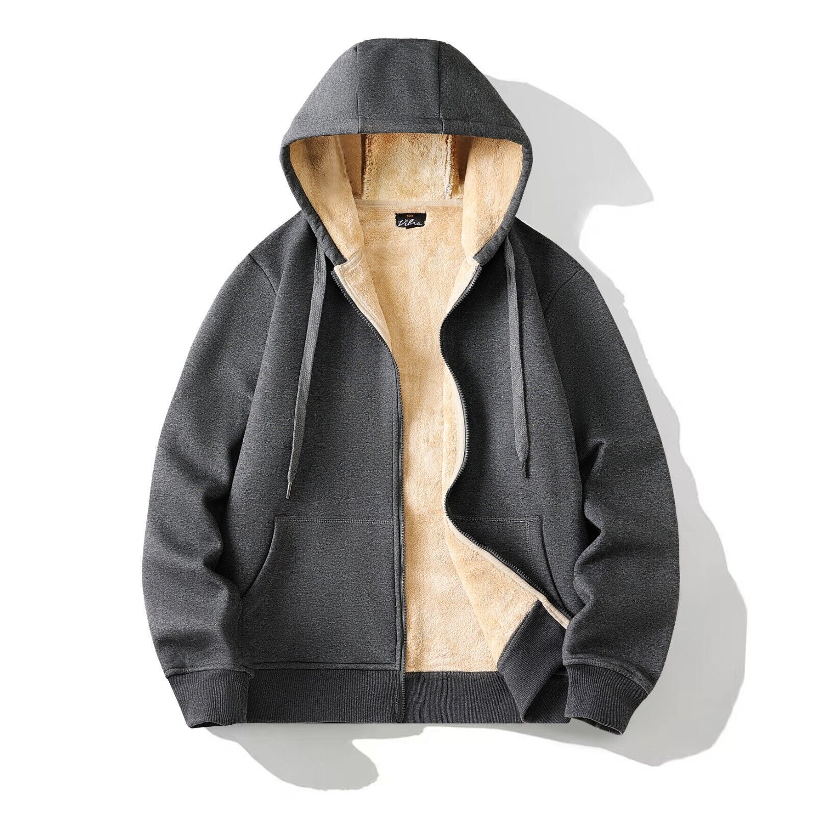 Mens Fleece Fur Bomber Hooded Jacket Coat Zip Warm Hoodie Sweatshirt S 8xl Sizes Ebay