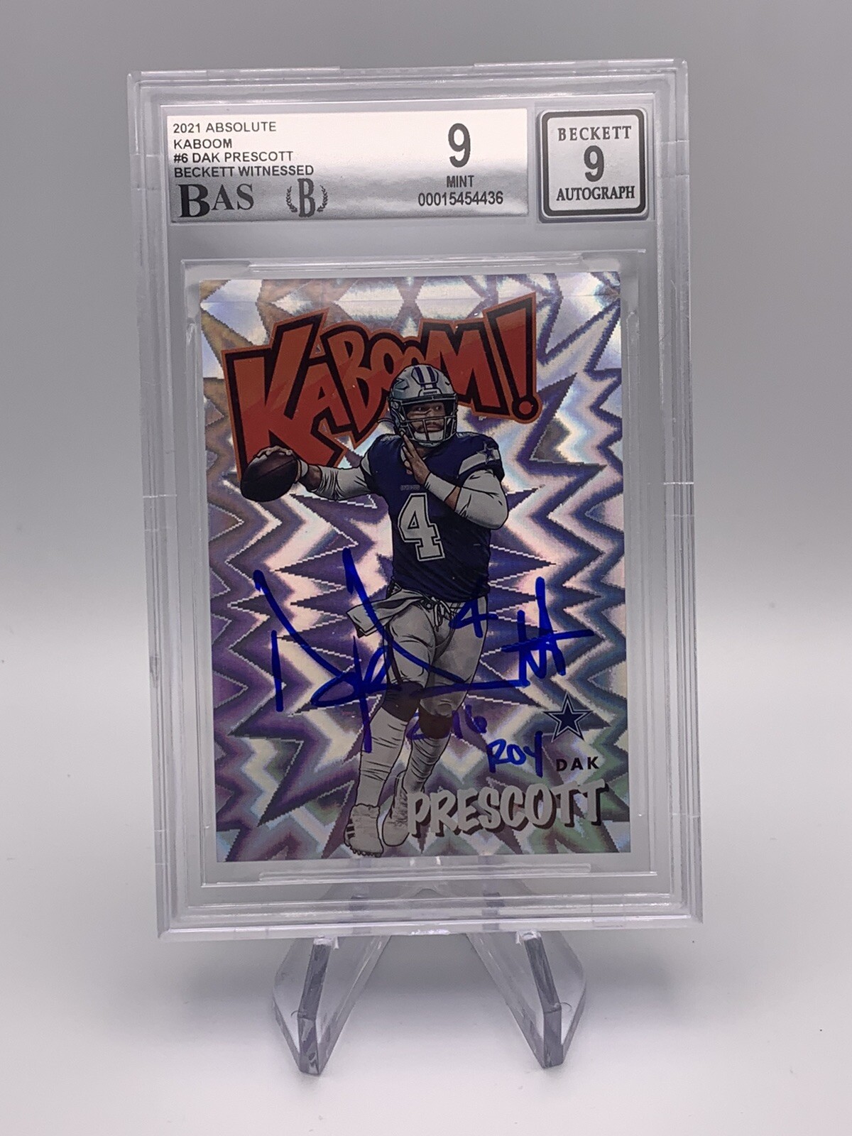 Dak Prescott Signed Inscribed Dallas Cowboys Kaboom Card BGS 9 | eBay