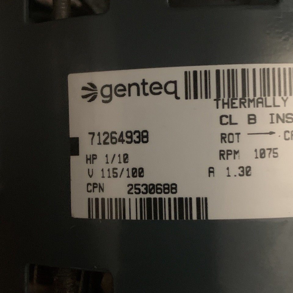 Heatcraft/BOHN/LARKIN Low Aire Fan Motor 2530688 /115v 1050 RPM 1/10HP ...