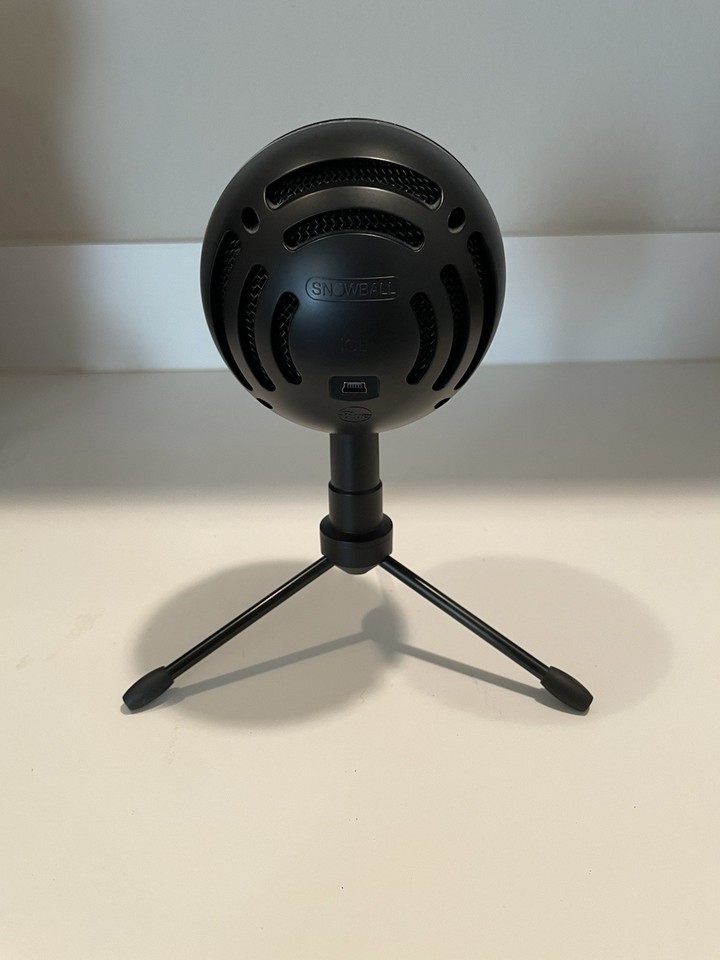 Blue Snowball iCE Black Plug-and-Play USB Microphone w/ Stand & Cable ...