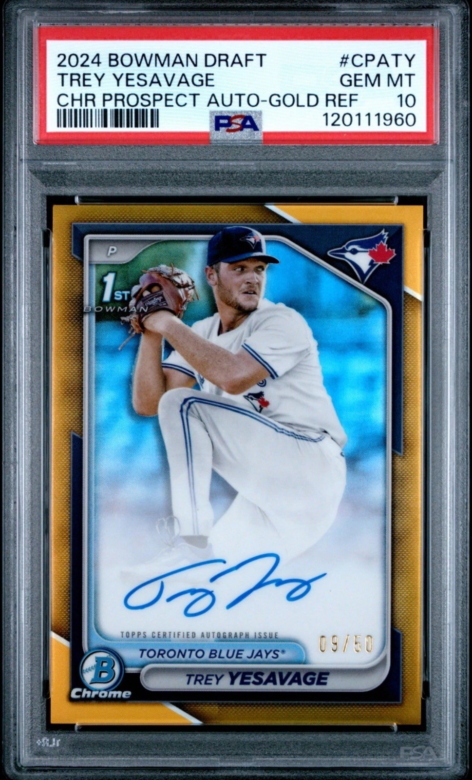 🏆 Sports Card Surprise Pack – TREY YESAVAGE /50 GOLD REF AUTO PSA 10🏆 ...