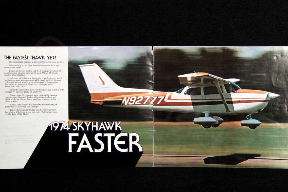CESSNA 1974 Factory OEM SKYHAWK II Color Brochure Vintage USA 10 Pages ...