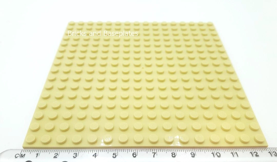 LEGO 3 x 16x16 Pin/Stud PLATES Baseplate - 1xTAN 1xGREY & 1xGREEN (12 ...
