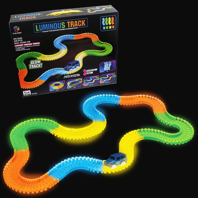 Magic Track Luminous 240pcs Slot DIY Glow Track Set Bend Flex Kids Gift ...