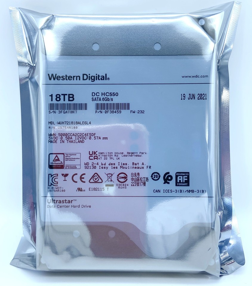 WD WUH721818ALE6L4 18TB SATA Ultrastar DC HC550 3.5" LFF Enterprise ...