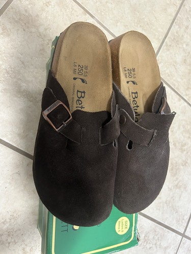 Birkenstock Betula Boston Suede Clog 250 Mules Brown L8/M6 Boho Fall ...