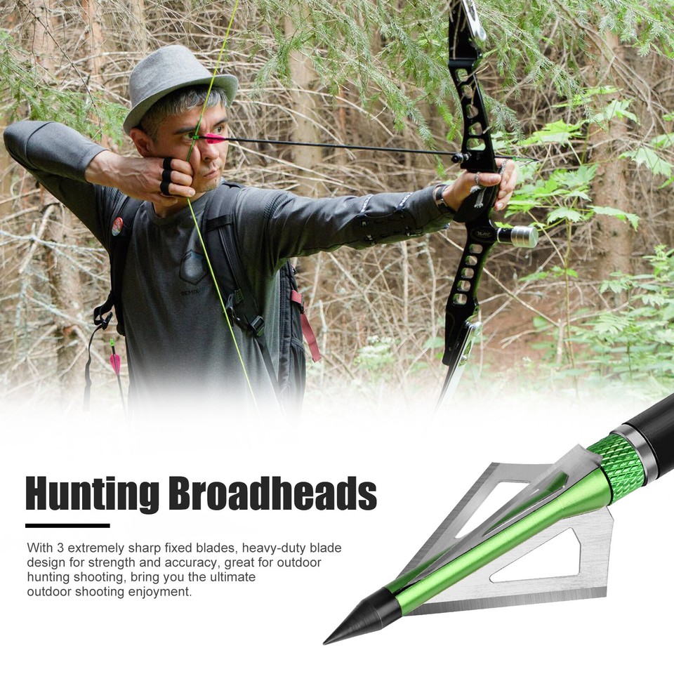 12x Hunting Archery Broadheads 2" Dia 100Grain Screw-in Sharp ...