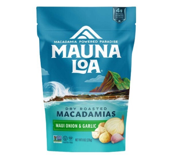 MAUI ONION GARLIC 7oz Bag / Pouch Mauna Loa Hawaii Macadamia Nuts Dry ...