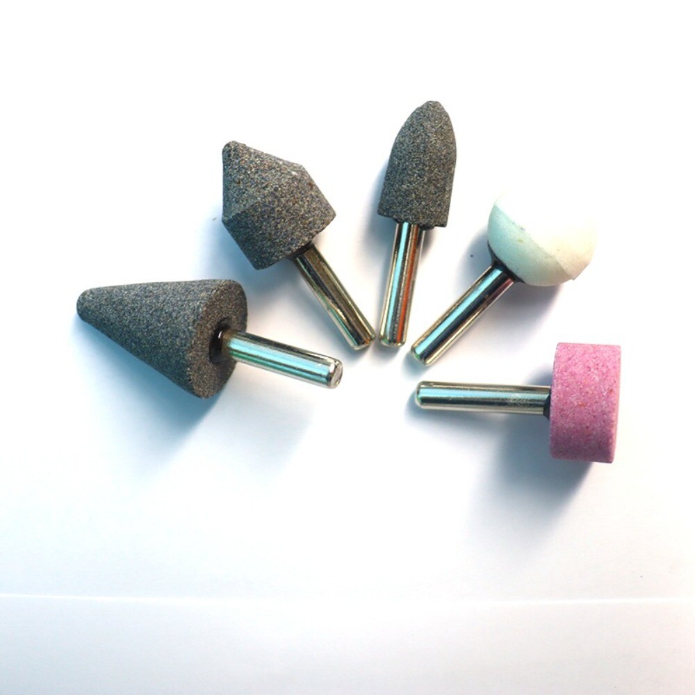 5Pcs One Set Grinding Stone 1/4 Inch Grind Bits Straight Stone Rotary ...
