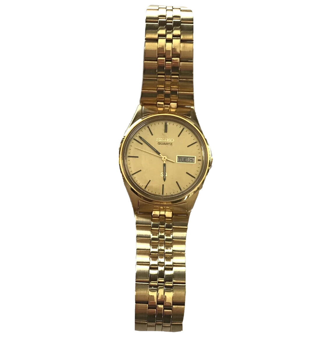 Vintage SEIKO Quartz Mens Watch Goldtone Round Water Vintage SEIKO Quartz Mens Watch Goldtone Round Water