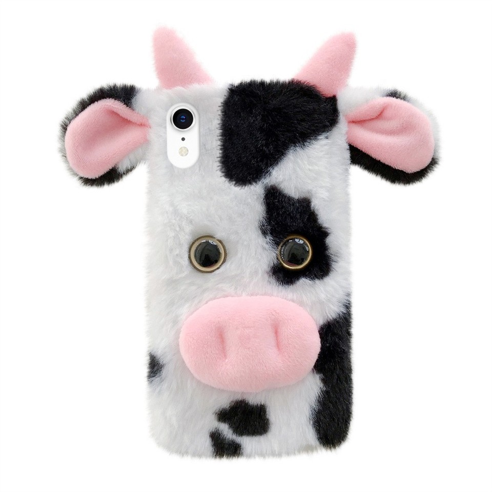 Phone Holder for Car Mobile Lanyard Case Furry Cow Pattern Design | eBay UK