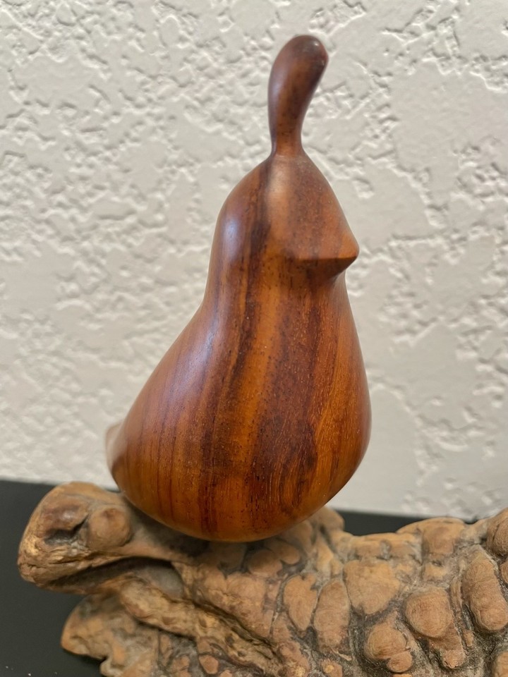 Quail Bird Burl Wood Sculpture - MCM Excellent Condition! | eBay