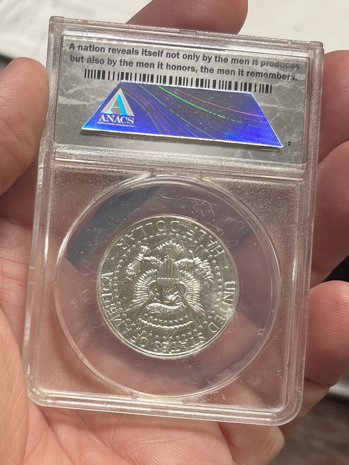 1964 50c Accented Hair Silver Proof Kennedy JFK Half Dollar Coin ANACS ...