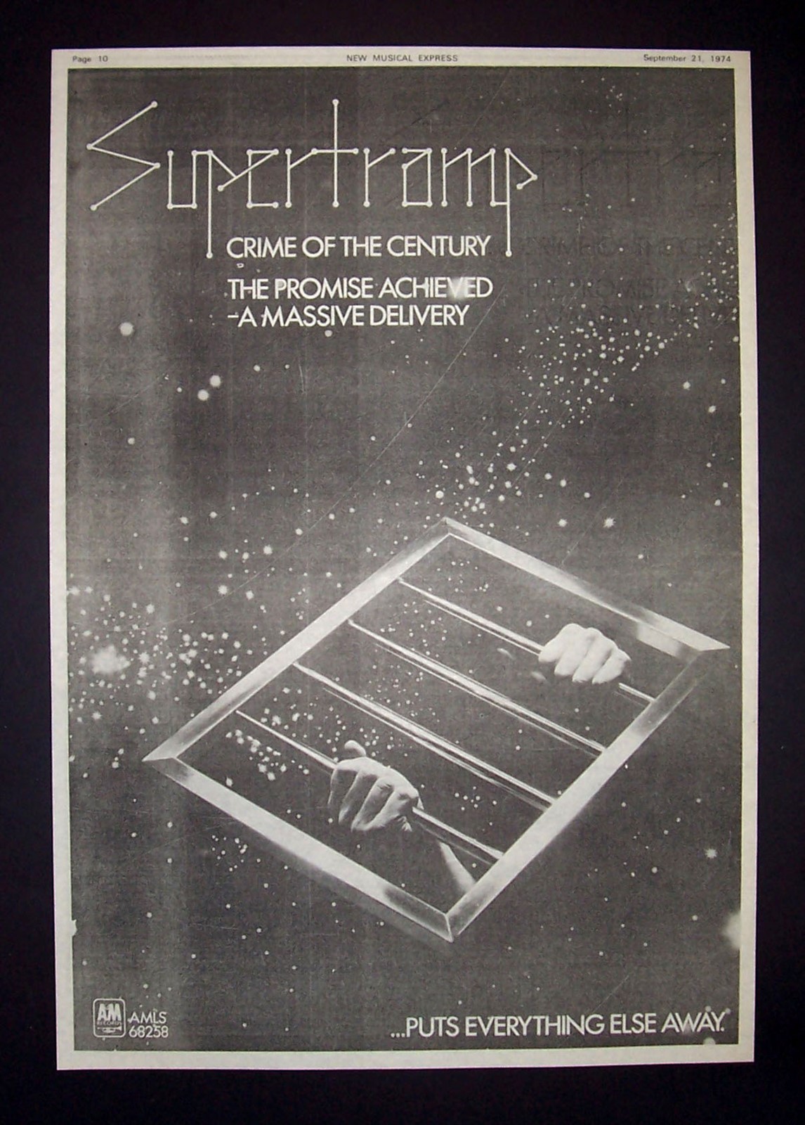 Supertramp Crime Of The Century 1974 Poster Type Ad, Promo Advert | eBay