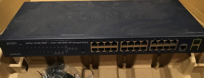 Planet GS-4210-24T2S Managed Switch 24x10/100/1000 Ethernet Switch + 2 ...