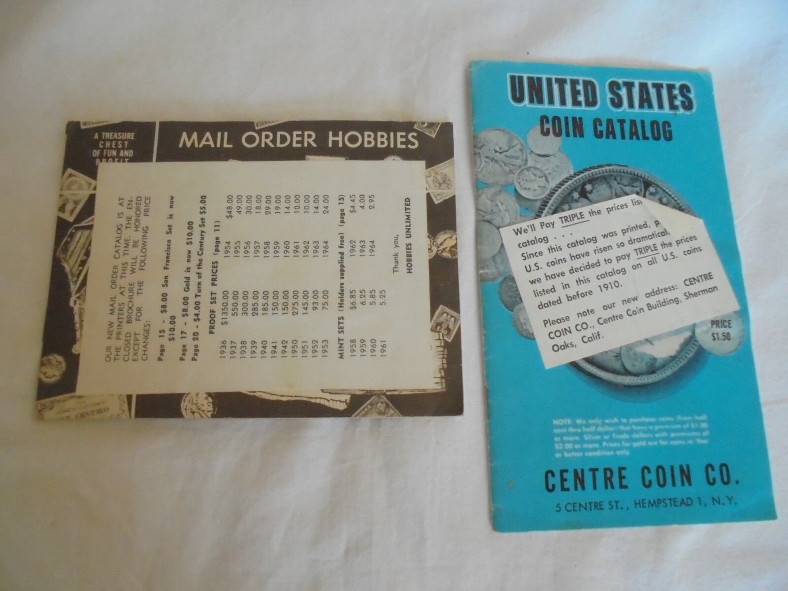 Lot of 2 Vintage 1950s or 1960s Coin Shop Advertising Catalogs | eBay