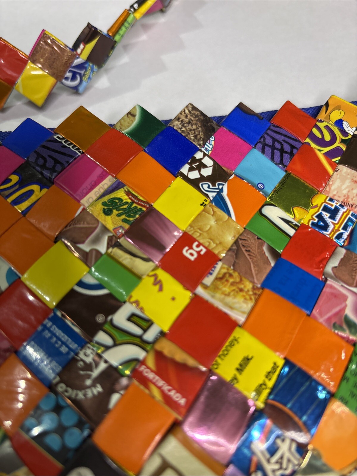 Colorful Woven Gum Candy Wrapper Purse Bag Wearable Art Upcycle Fashion ...