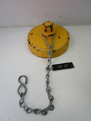 FIRE HYDRANT CAP WITH CHAIN AND HOOK AND TAG - YELLOW COLOR - CAST IRON ...